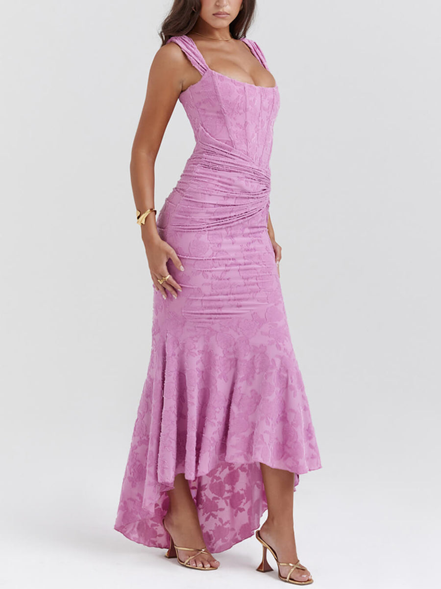 Abstract Spot Cut-Out Tiered Maxi Dress – Boiilife