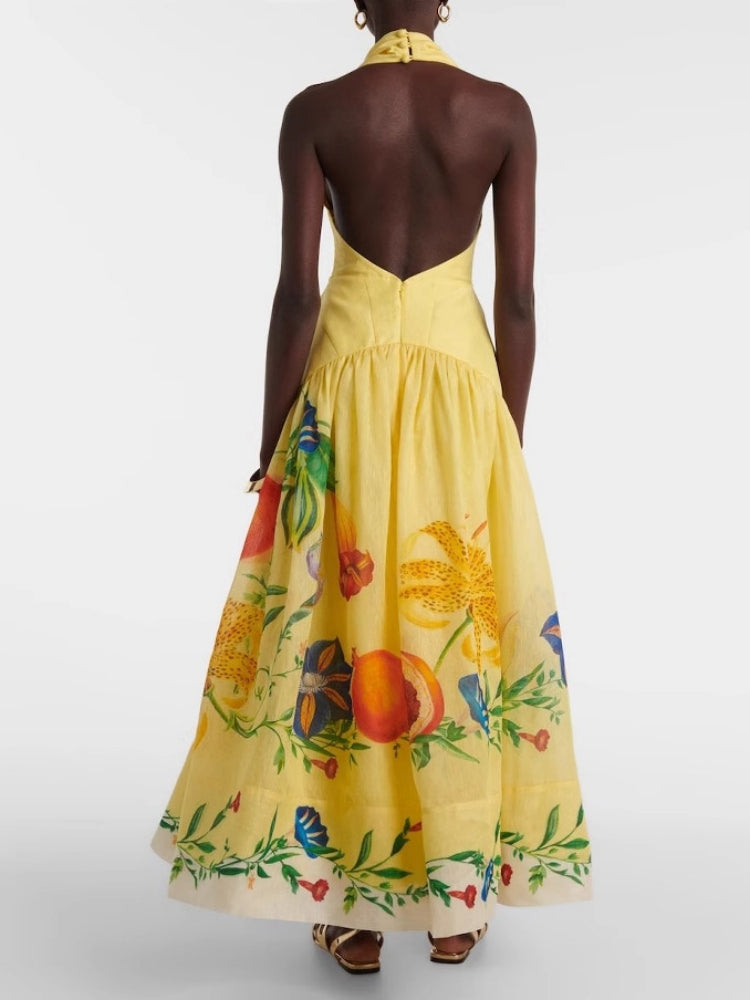 Floral Halter Maxi Dress – Boiilife